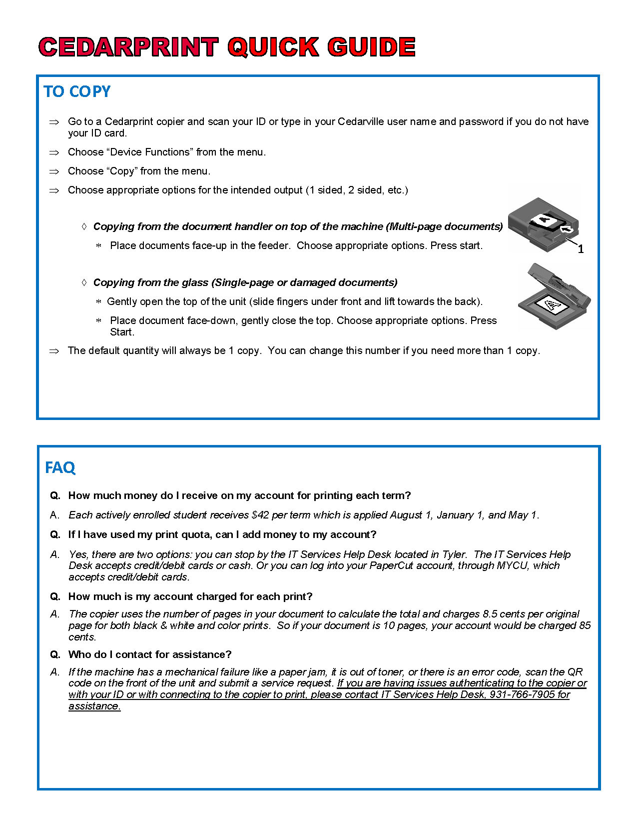 Student Printing Instructions